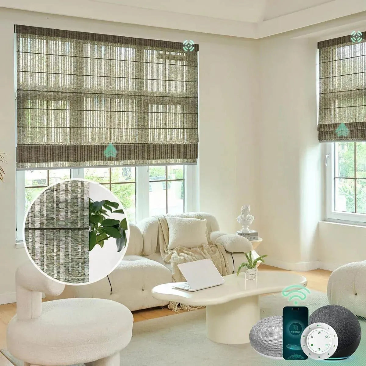 Motorized Roman Shades for Windows – Yoolax